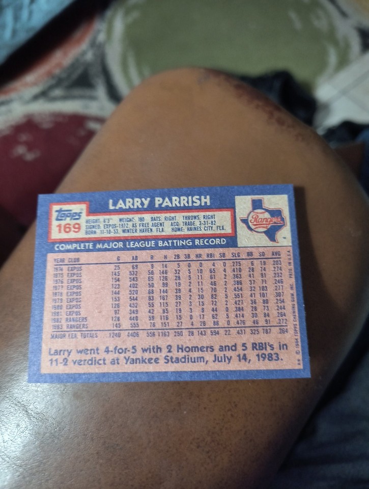 LARRY PARRISH 1984 TOPPS #169 FREE SHIPPING | eBay