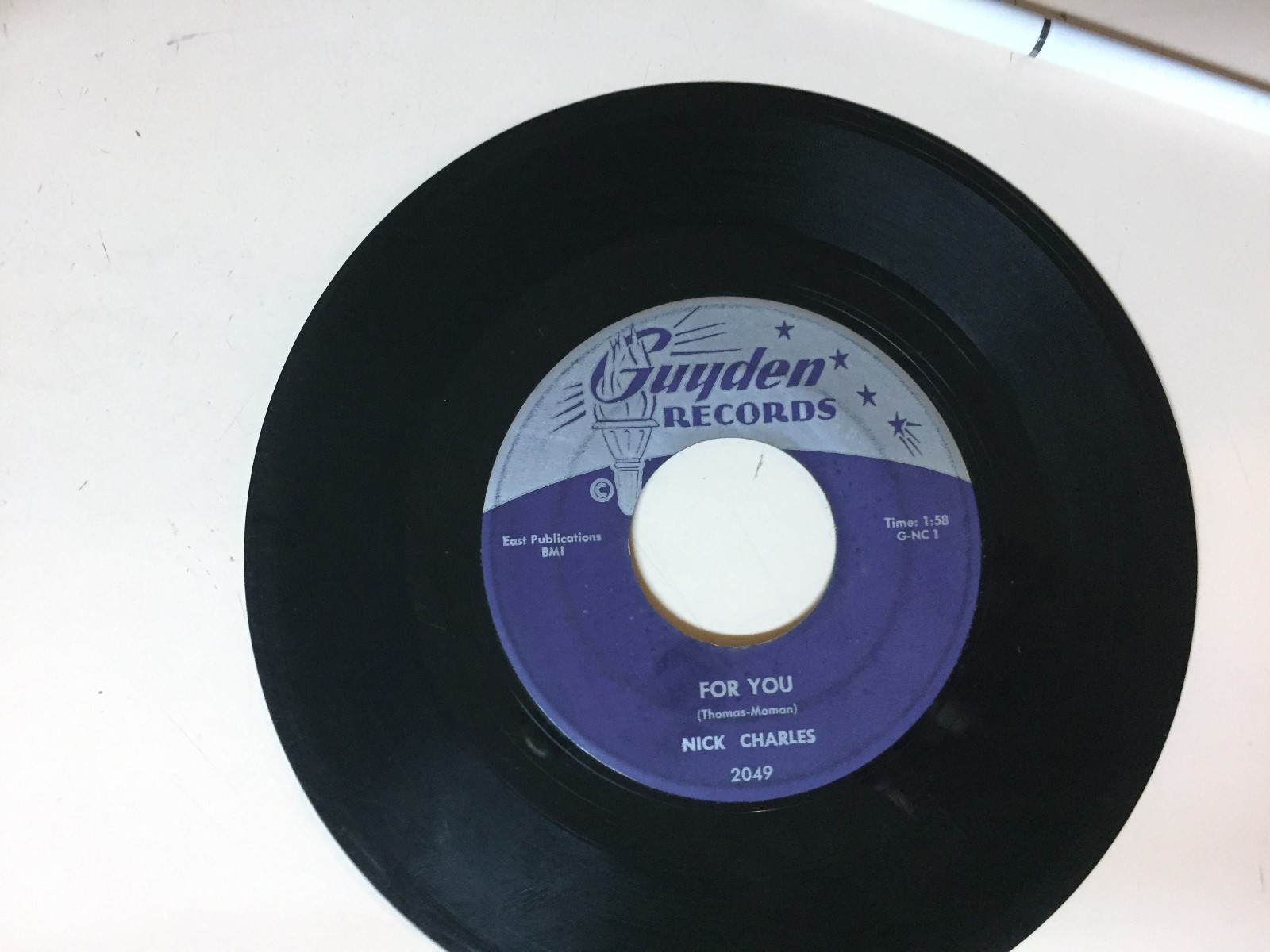 ROCK 45 RPM RECORD - NICK CHARLES - GUYDEN RECORDS 2049 | eBay