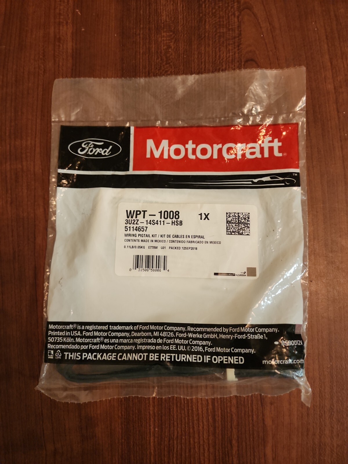 Ignition Knock (Detonation) Sensor Connector-Connector Motorcraft WPT ...