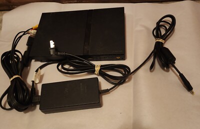 Sony PlayStation 2 Slim Console - Black CONSOLE+PW+AV (SCPH-70001 ...