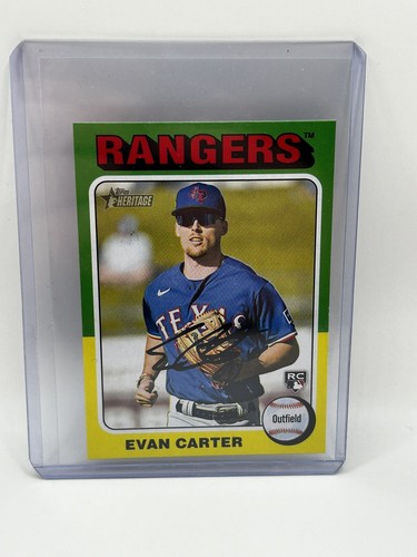 2024 Topps Heritage Mini Evan Carter RC #170 Rangers | eBay