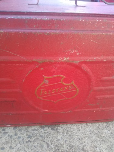 1940's Vintage Falstaff Beer Embossed Metal Portable Cooler Ice Box ...