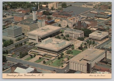 Greetings From Greensboro North Carolina NC Postcard by Dexter Vintage ...