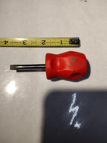 Snap-On Tools SHD1 1/4" Flat Slotted 1 5/8" Red Stubby Short ...