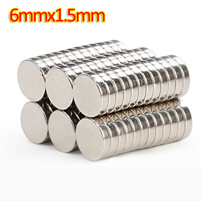 Magnets 6x1.5mm Rare Earth Disc Magnets Round N35 Craft | eBay