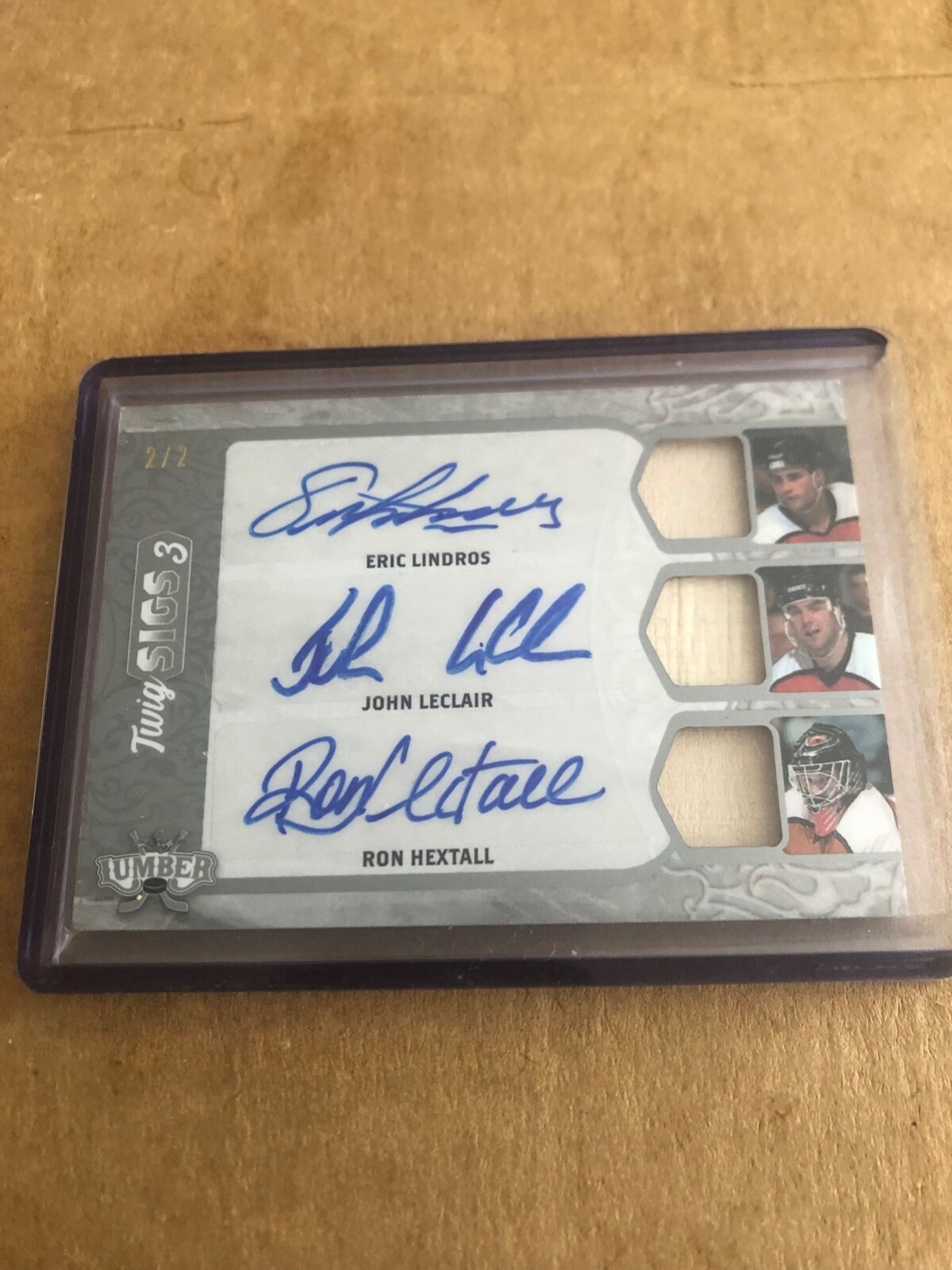 2022 LEAF LUMBER TRIPLE AUTO STICK CARD LINDROS,LECLAIR,HEXTALL #2/2 ...