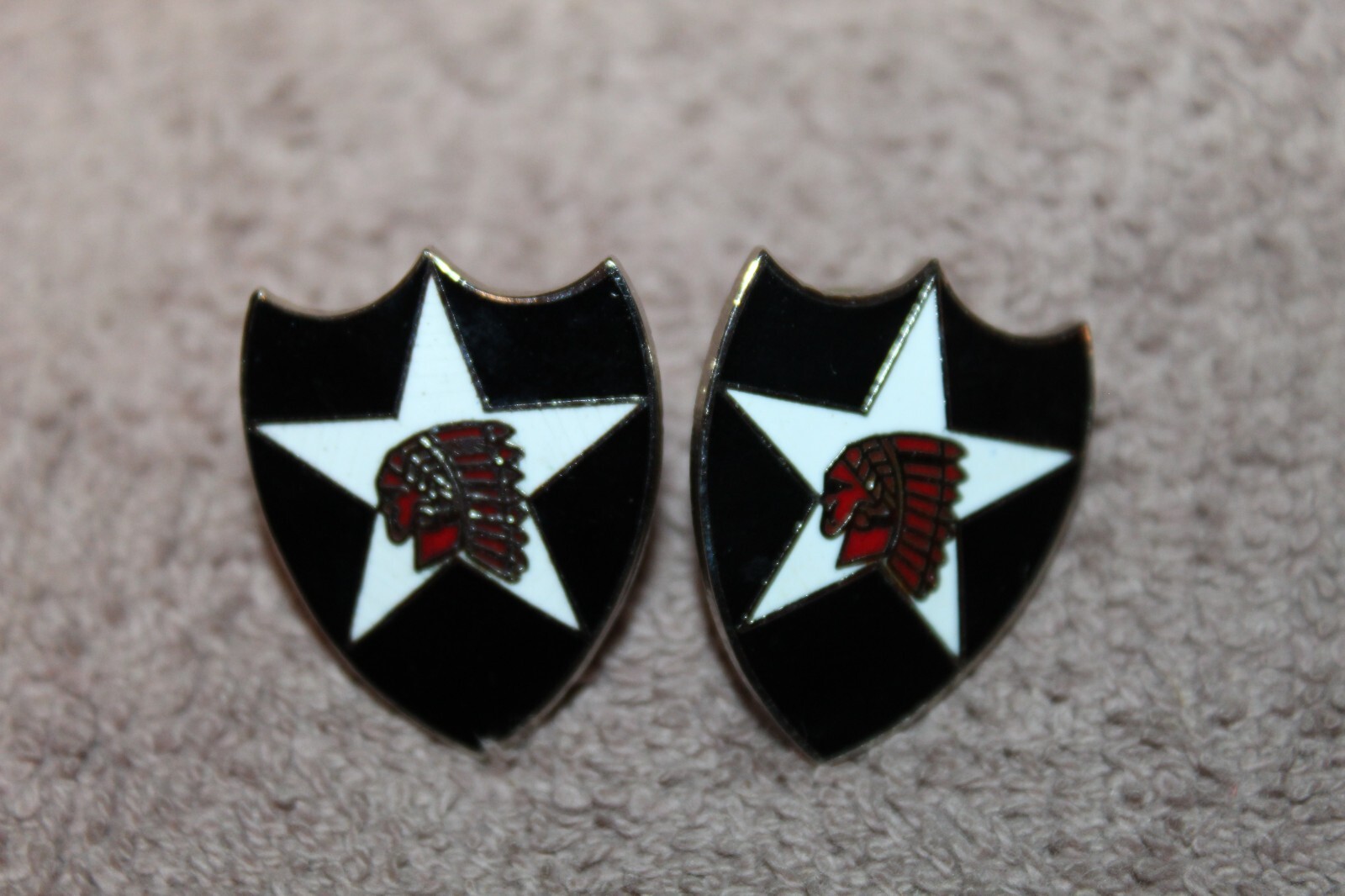 Set of Two Original U.S. Army 2nd Infantry Division Metal Lapel ...
