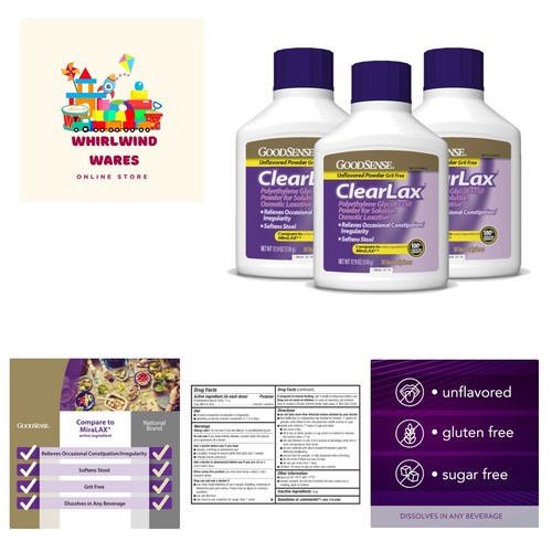 Polyethylene Glycol 3350 Powder for Solution, Osmotic Laxative, Softens ...