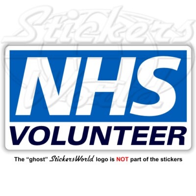 NHS VOLUNTEER Vinyl Bumper Sticker 155mm Key Workers Support Virus ...