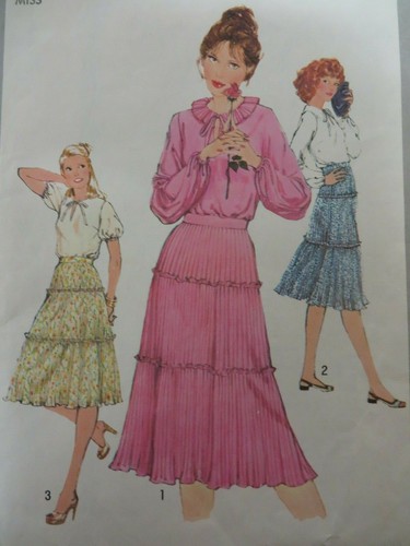 Vintage 70's Simplicity 8456 PRE-PLEATED TIERED SKIRT Sewing Pattern ...