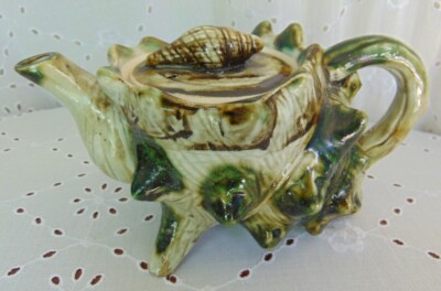 Single cup ceramic teapot in shape of conch sea shell 7.5 spout to ...