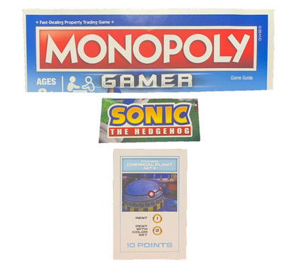 Monopoly Gamer Sonic The Hedgehog CHEMICAL PLANT ACT 2 TITLE DEED CARD ...
