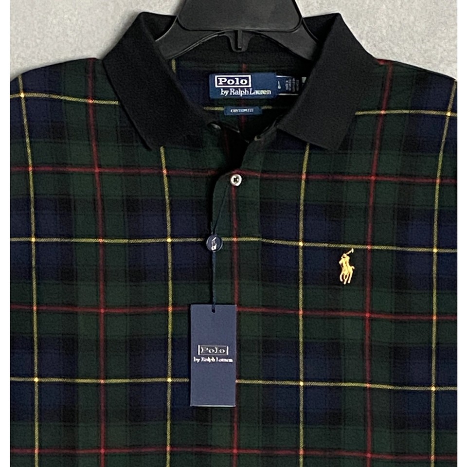 Polo Ralph Lauren Men's Large Custom Fit Polo Shirt Green Red Yellow ...