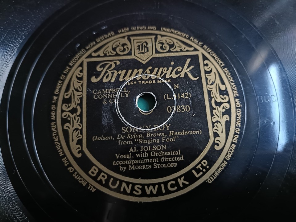 Al Jolson: My Mammy / Sonny Boy 1953 UK 10" Reissue 78RPM Shellac 03830 ...