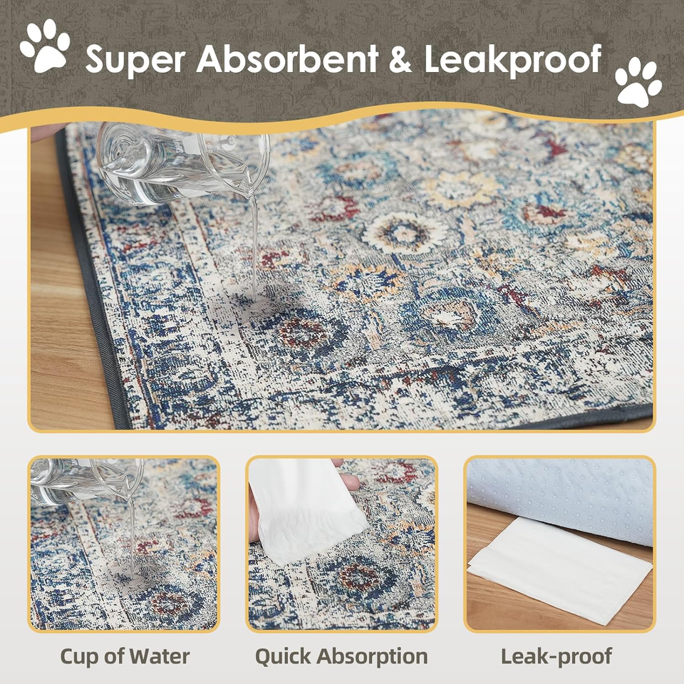 Washable Pee Pad for Dogs 32 X 24 Reusable Puppy Pads Waterproof Dog ...