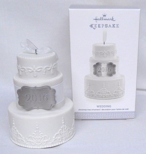 Hallmark Porcelain Christmas Ornament Wedding 2016 Anniversary Cake ...