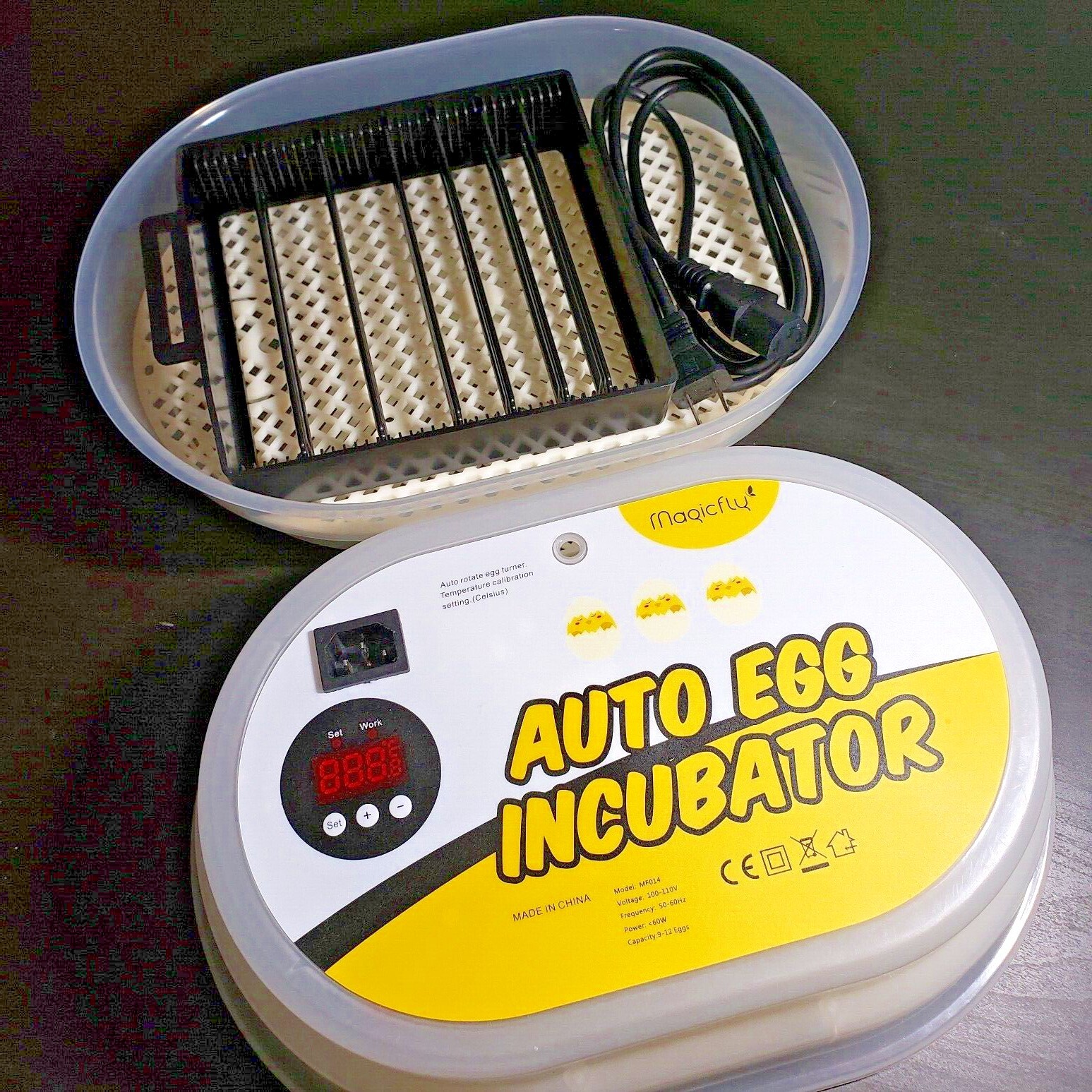 Magicfly Digital Mini Fully Automatic Egg Incubator 9-12 Eggs Hatcher ...