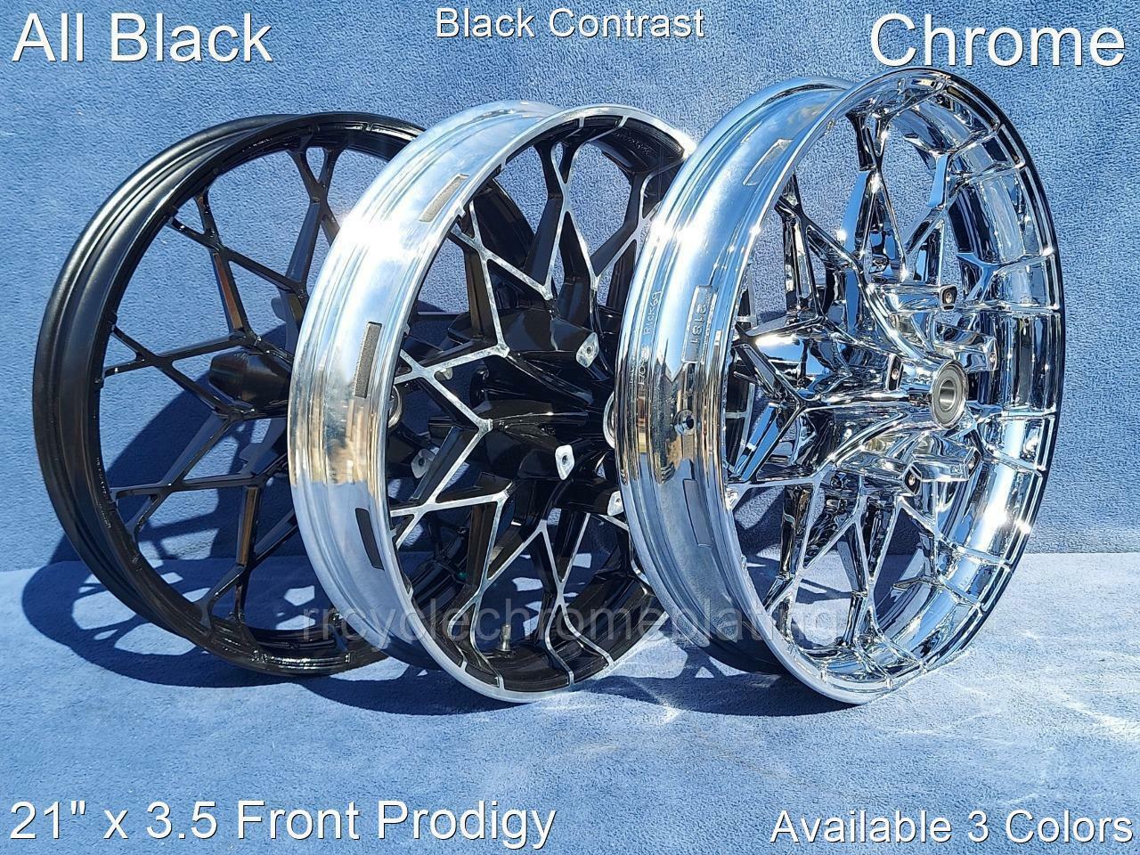 Black Contrast 21" Prodigy Front Wheel 08-23 Road Glide FLHT FLTR ...