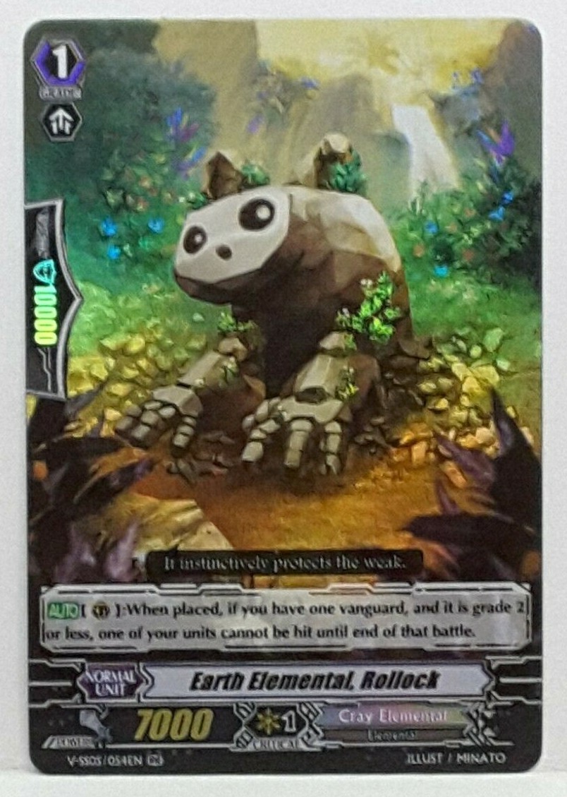 Cardfight Vanguard Earth Elemental, Rollock V-SS05/054EN RR Cray ...