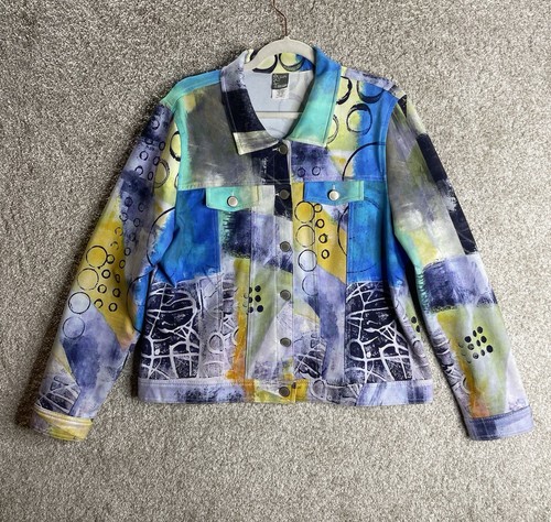 SIMPLY ART BY DOLCEZZA Jacket Women’s XXL Multicolor Abstract Stretch ...