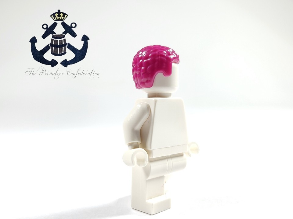 LEGO Minifigure Magenta Hair Coiled Texture 21778 For Soccer Asisat ...