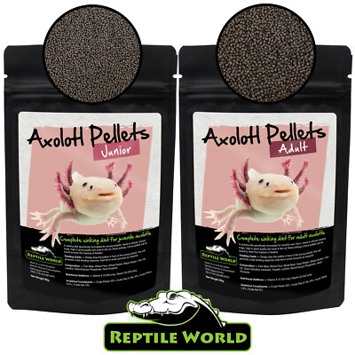 Reptile World Axolotl Junior & Adult Pellets - 80g Amphibian Food ...