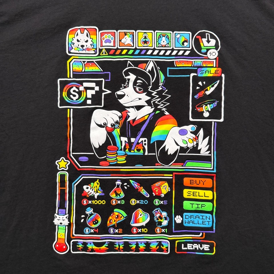 Nomad Complex Wolf Dog Shirt Furry Adult 3XL Black Graphic Tee Crew ...