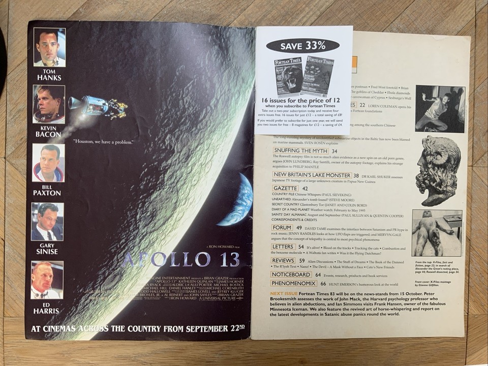 Fortean Times Magazine Aug/sept 95 the X-Files Roswell Aliens Issue 82 ...