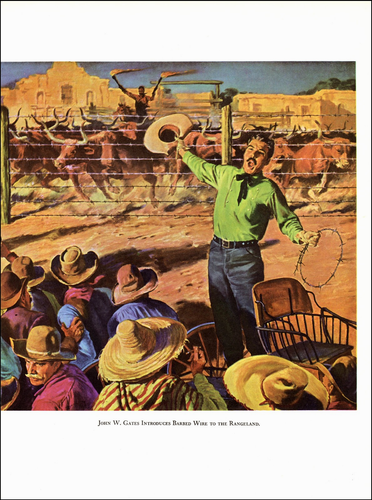 1959 Vintage Print John W Gates Cowboy Barbed Wire Cattle Ranch Range ...