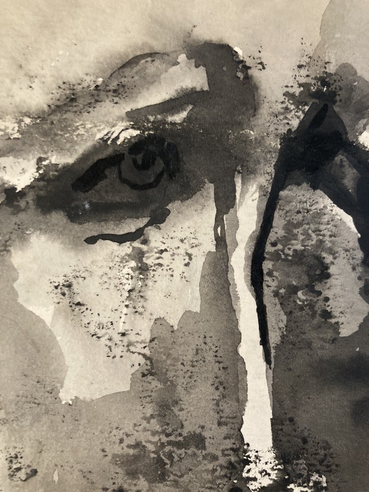 Very Beautiful Drawing Wash Ink Portrait Woman Expressionist 1977 To ...