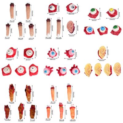 5PCS HALLOWEEN SCARY HANGING SEVERED BODY PARTS PROP BLOODY FAKE FOOT ...