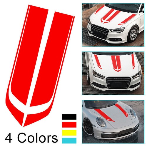 2PCS Racing Sport Car Hood Side Cover Strips Vinyl Sticker Decal ...