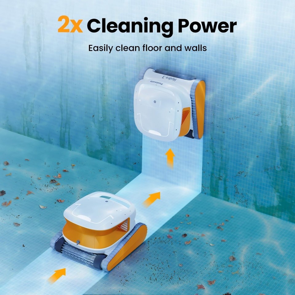 Poolmate Hydro 3 Robotic Pool Cleaner for Inground/Above Ground ...