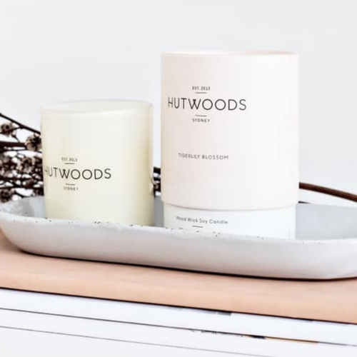 Hutwoods Candle Co. Wood Wick 100% Natural Soy Wax Fragranced Jar ...