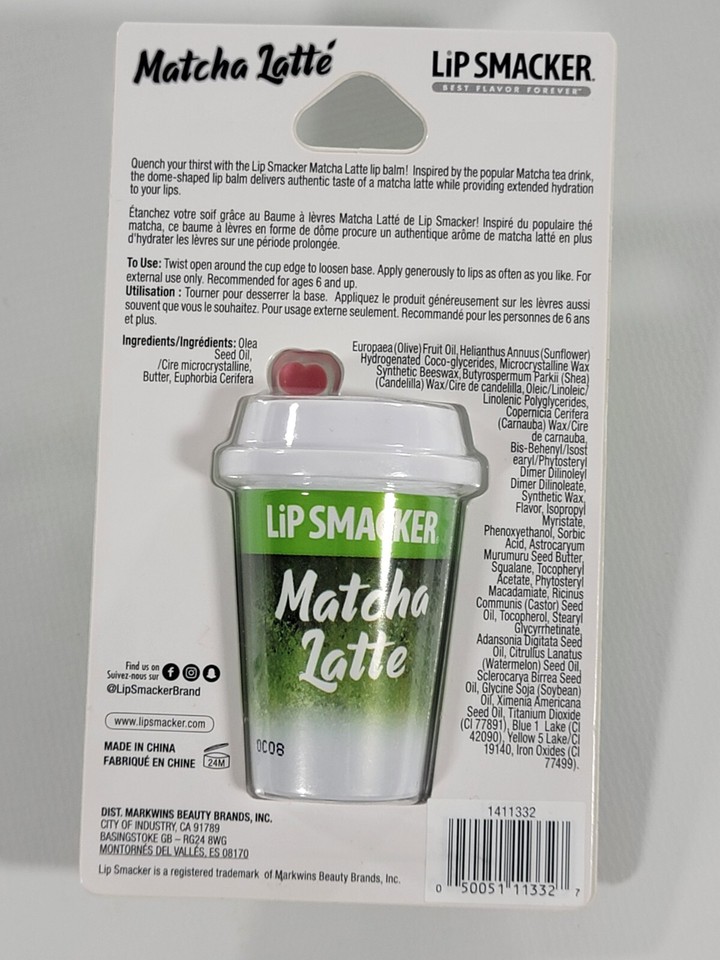 Cute Lip Smacker Matcha Latte Flavored Lip Balm Inside Coffee Cup ...