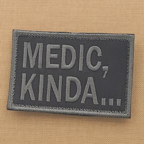 medic kinda 2x3 25 blackout subdued tactical military morale hook patch ...