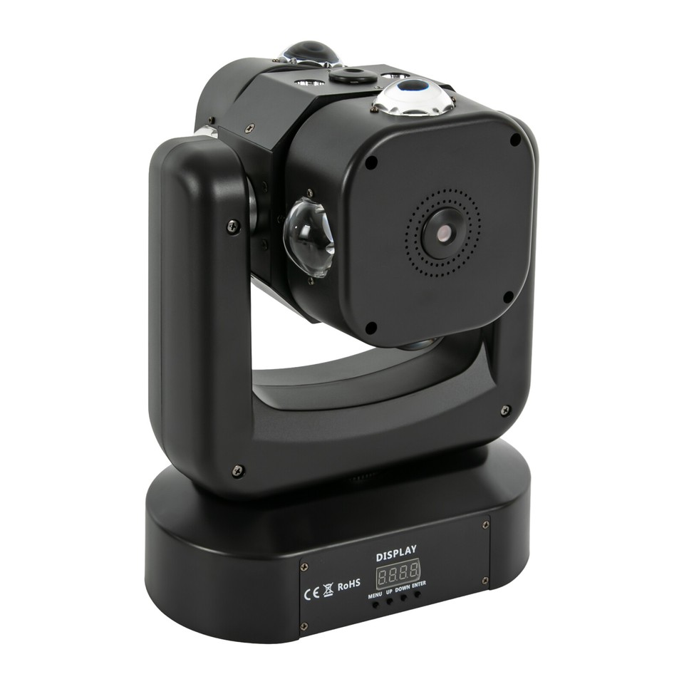 Rotating Laser Beam Moving Head 8 LED RGBW Stage Light DMX Disco Party ...