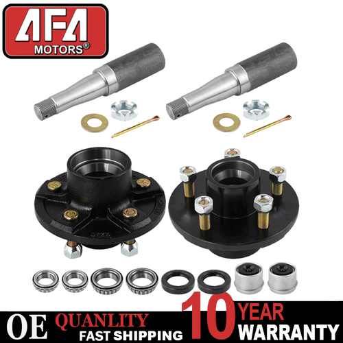 4PCS 5 on 5 Trailer Axle Idler Hubs Kit For 3500lb #84 Spindle W/cone ...