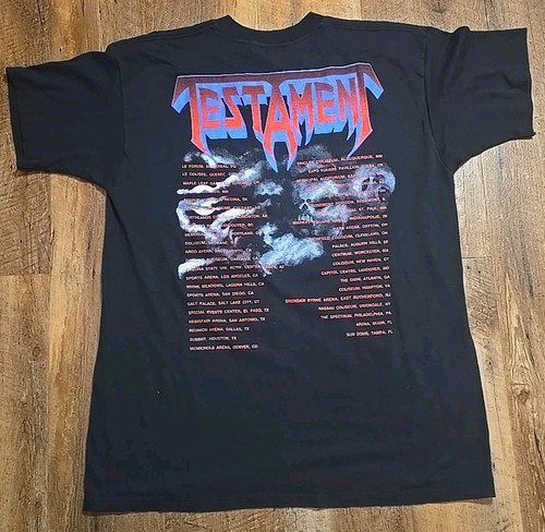 MINT! Vintage 1990 Testament Band T-Shirt Double Sided Single Stitch L ...