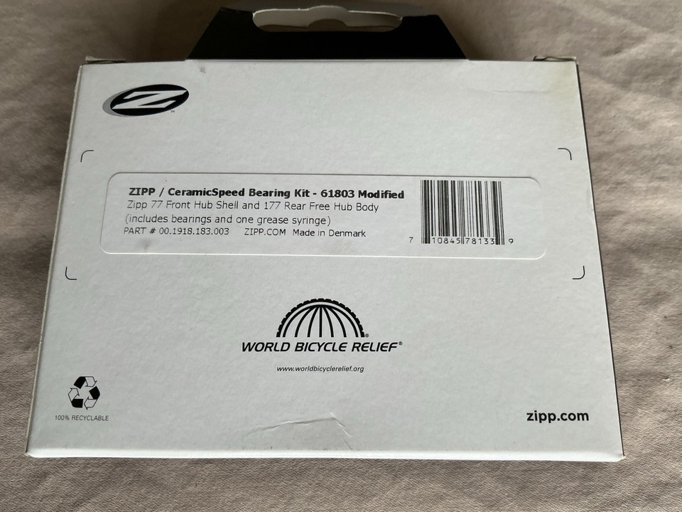 Zipp CeramicSpeed Bearing Kit - 61803 Modified For Zipp 77 Front/177 ...