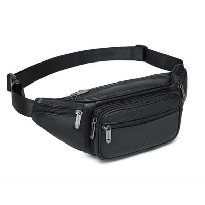 Genuine Leather Fanny Pack/Waist Bag/Organizer with Adjustable Belt ...