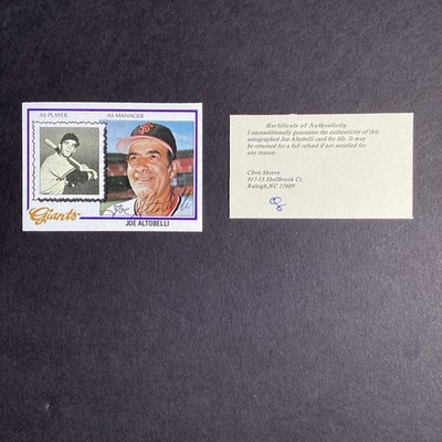 Topps 1979 #256 Joe Altobelli Autograph Giants Baseball Card with ...