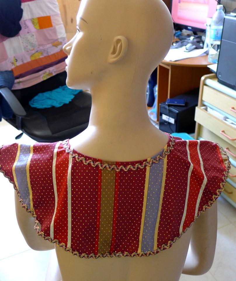 HANDMADE STATEMENT NECKLACE FABRIC COLLAR+RIBBONS NO STONE NO METAL ...