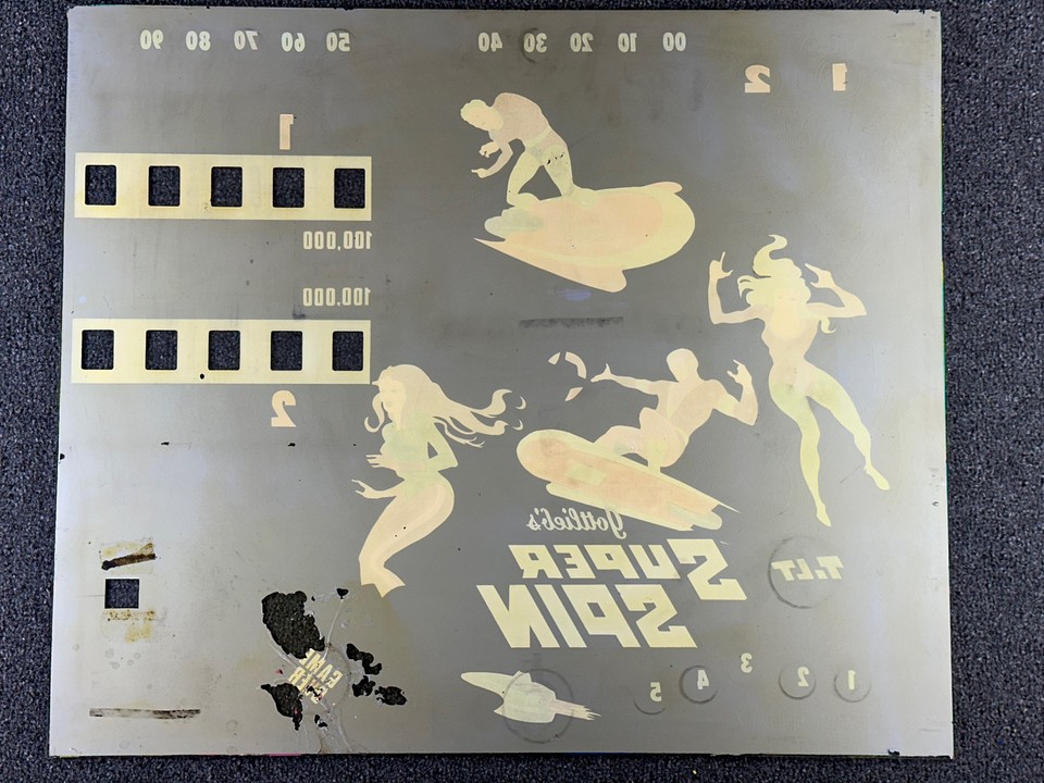 Gottlieb Super Spin Pinball Machine Game Backglass ORIGINAL | eBay