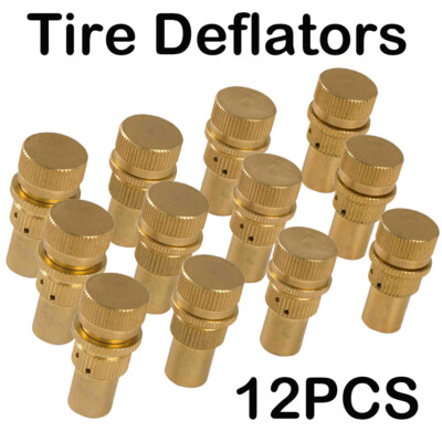 12x Brass Car Tire Deflators Kit 6-30 PSI Automatic Universal ...