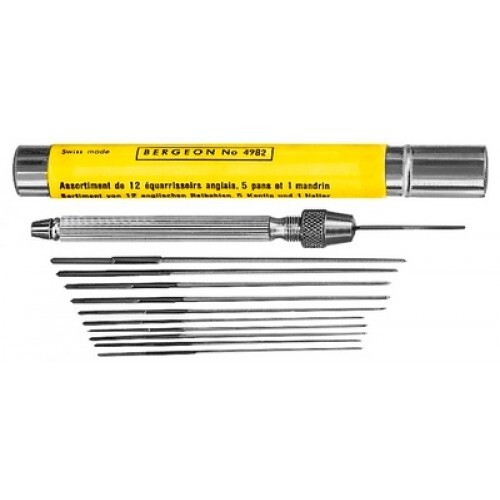Bergeon 4982 SET of 12 watchmakers cutting broaches ø 0.60 to 1.90mm ...