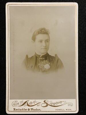 Howell Michigan MI Pretty Woman Livingston Co. Antique Cabinet Photo | eBay