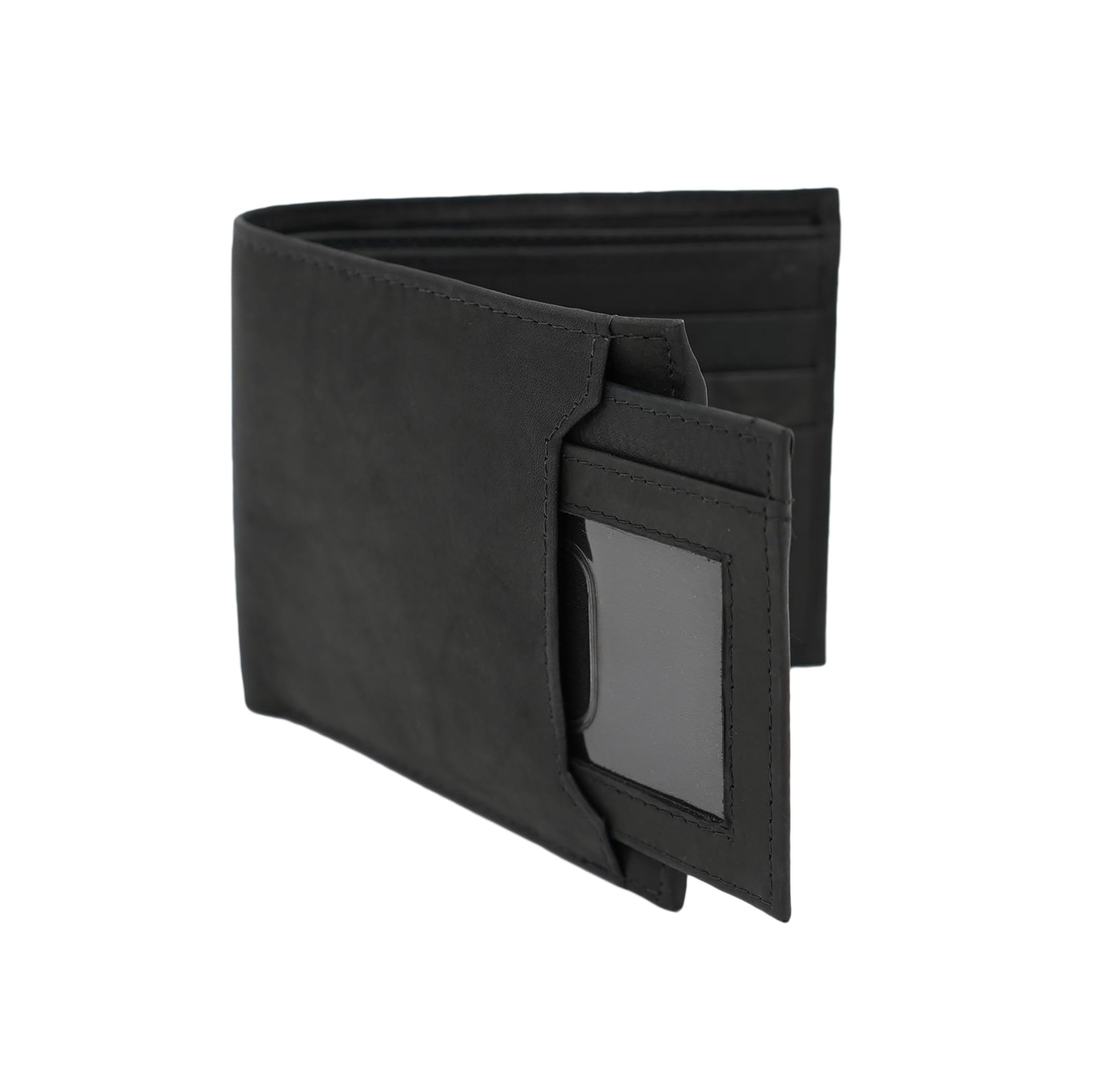 Leather Mens Sliding Bifold Wallet,Removable Minimalist ID Wallet ...