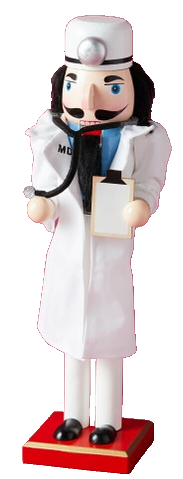 Wooden Christmas Nutcracker, 14", MALE DOCTOR WITH NOTEPAD ...
