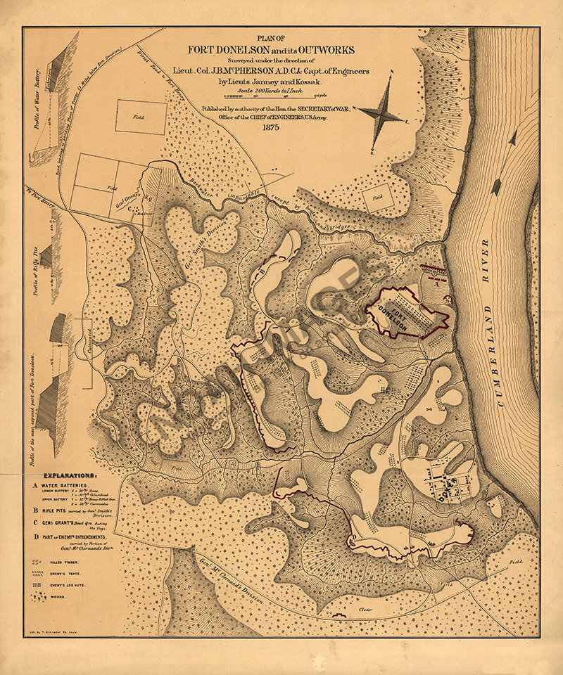 Plan Map of Fort Donelson Tennessee 16x20 | eBay